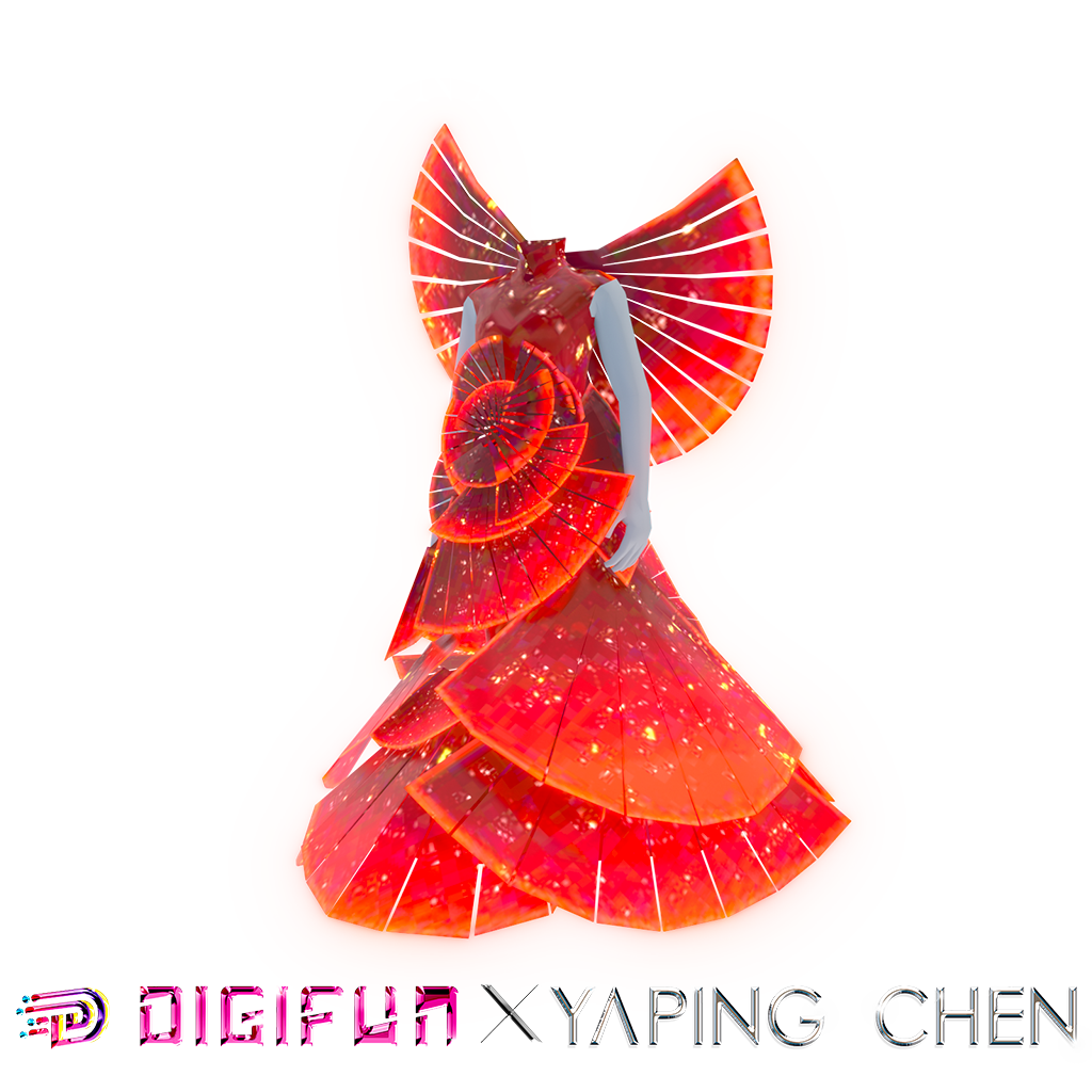 The 5 elements 'fire' gown dress - Decentraland Marketplace